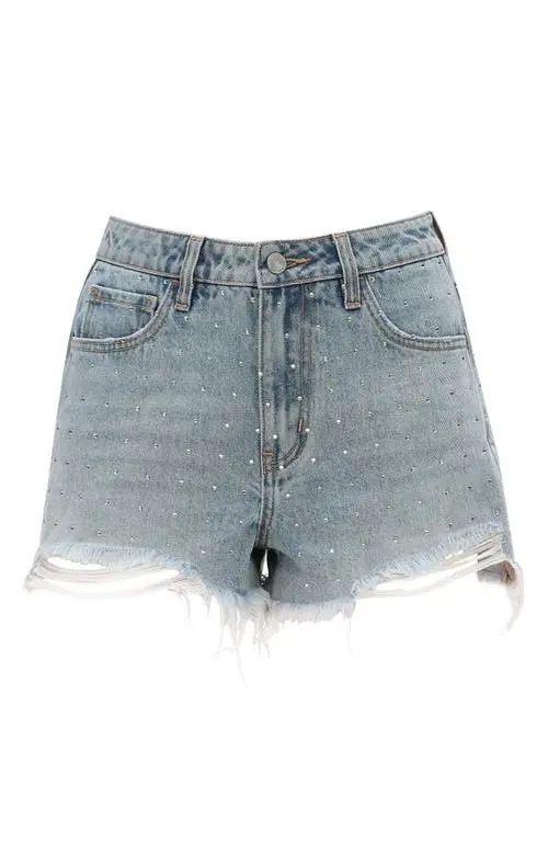 BAYEAS Rhinestone Denim Shorts