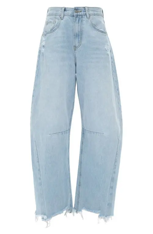 BAYEAS Super High-rise Barrel Jeans - Light Blue