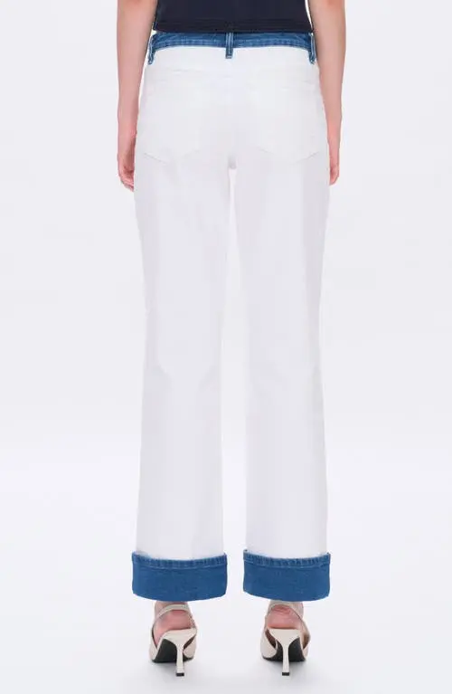 BAYEAS Contrast Mid-rise Relaxed Straight-leg Jeans