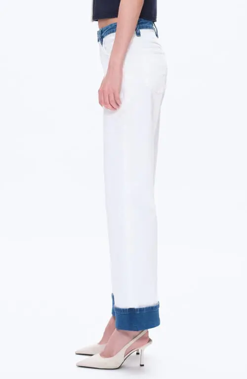 BAYEAS Contrast Mid-rise Relaxed Straight-leg Jeans
