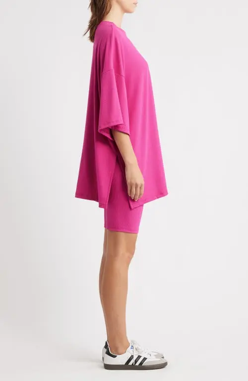 DRESSED IN LALA Malone Rib Oversized T-shirt & Shorts Set