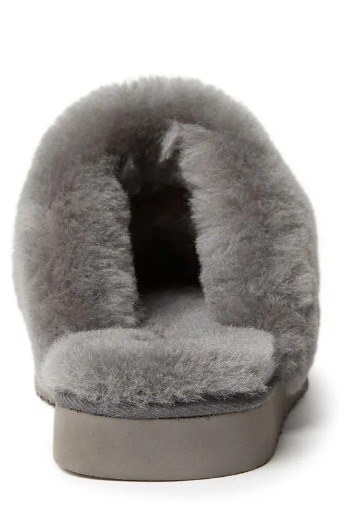 DEARFOAMS Fireside Sydney Shearling Scuff Slipper - Grey