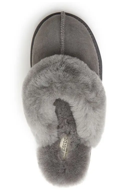 DEARFOAMS Fireside Sydney Shearling Scuff Slipper - Grey