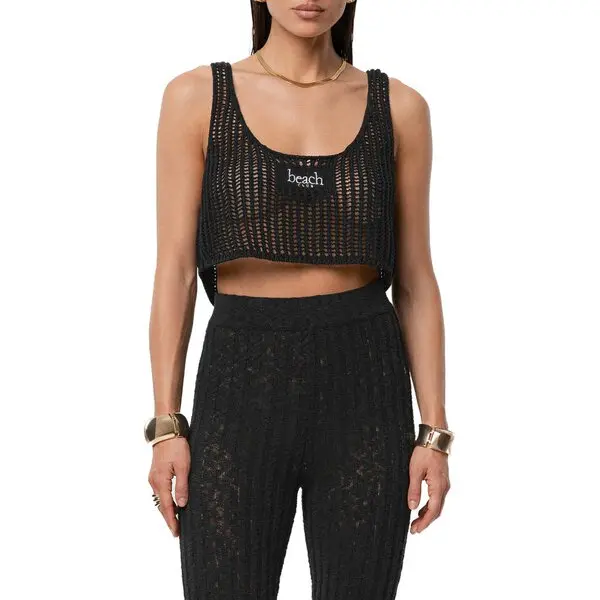 JLUXLABEL Island Nights Open Knit Crop Top