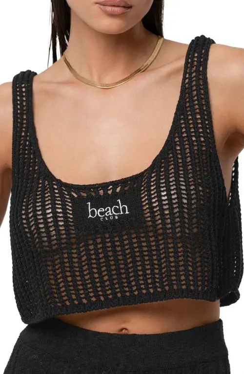 JLUXLABEL Island Nights Open Knit Crop Top