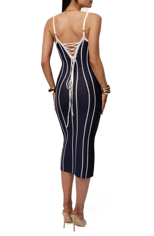 JLUXLABEL Parallel Elegance Midi Dress