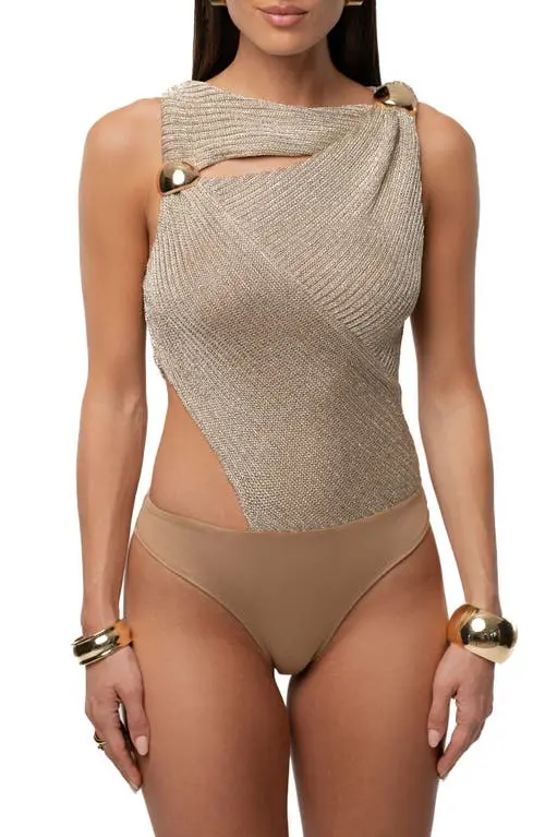 JLUXLABEL Luminous Sweater Bodysuit - Gold