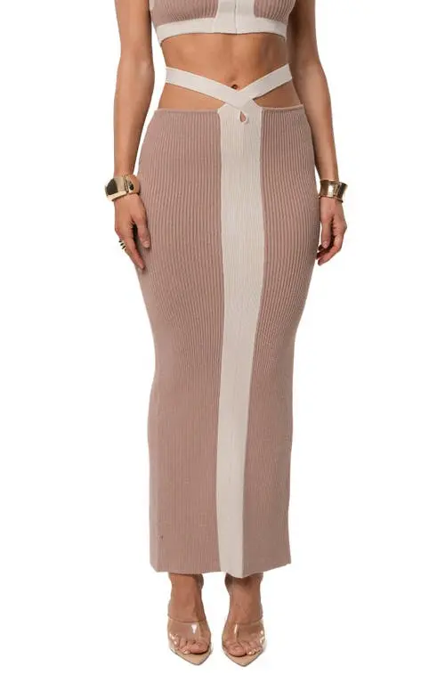 JLUXLABEL Ribbed Crop Top And Skirt Set