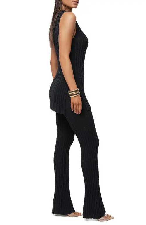 JLUXLABEL Lanah Rib Knit Flare Pants