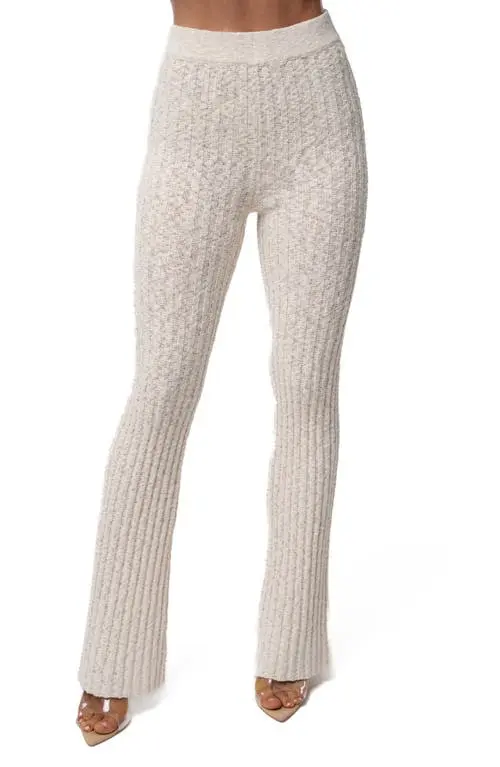 JLUXLABEL Lanah Rib Knit Flare Pants - Ivory