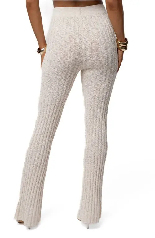 JLUXLABEL Lanah Rib Knit Flare Pants - Ivory