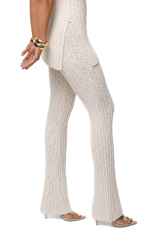 JLUXLABEL Lanah Rib Knit Flare Pants - Ivory