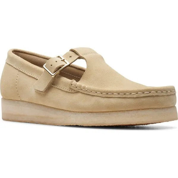 Clarks Wallabee T-bar Loafer - Maple Sued