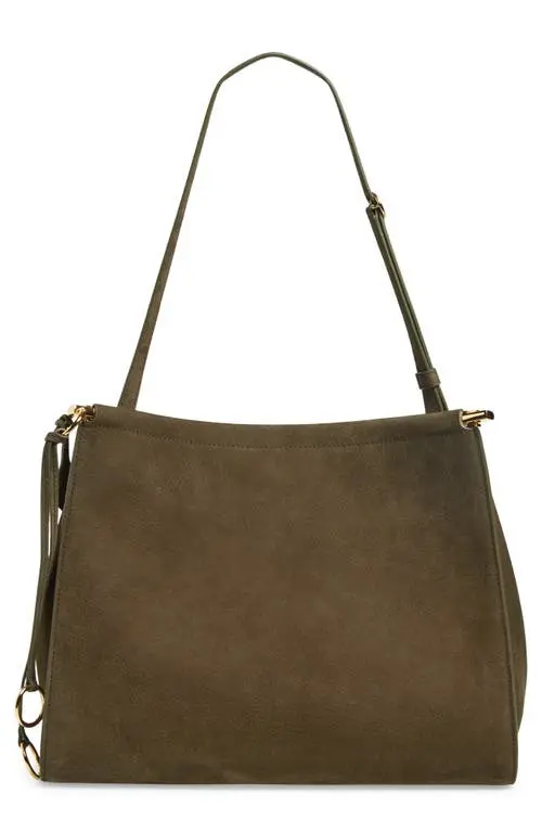 Alaïa Medium Le Click Suede Shoulder Bag - Khaki