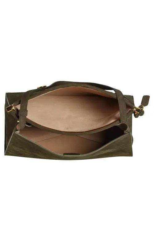 Alaïa Medium Le Click Suede Shoulder Bag - Khaki