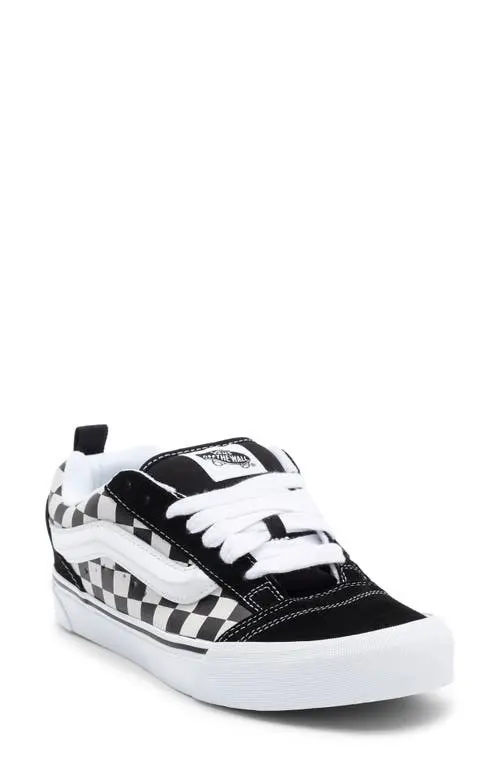 VANS Knu Skool Suede Low Top Sneakers - Checkerboard Black/true White