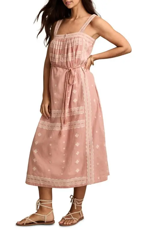 Lucky Brand Mixed Print Cotton Midi Sundress
