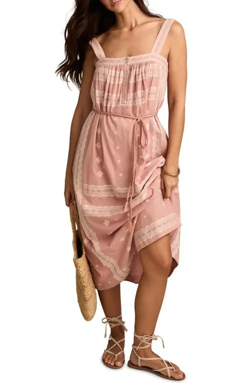 Lucky Brand Mixed Print Cotton Midi Sundress