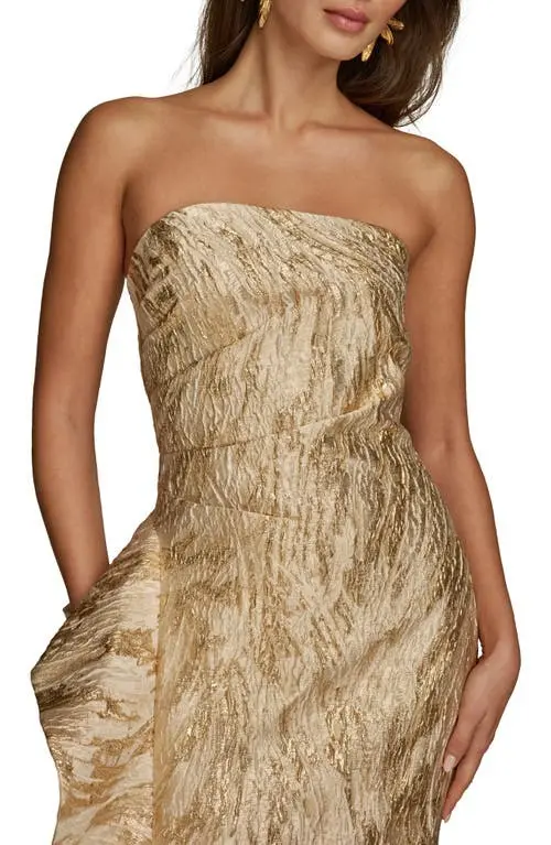 Donna Karan New York Metallic Ruffle Detail Gown