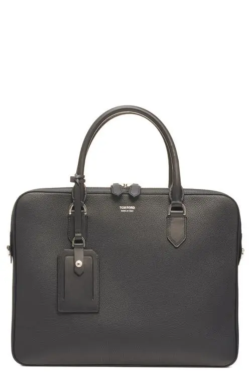 TOM FORD Elliot City Grained Leather Briefcase - Black