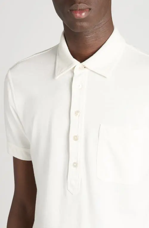 TOM FORD Lyocell & Cotton Piqué Polo - White