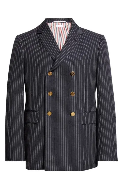 Thom Browne Fit Pinstripe Double-breasted Wool Sport Coat