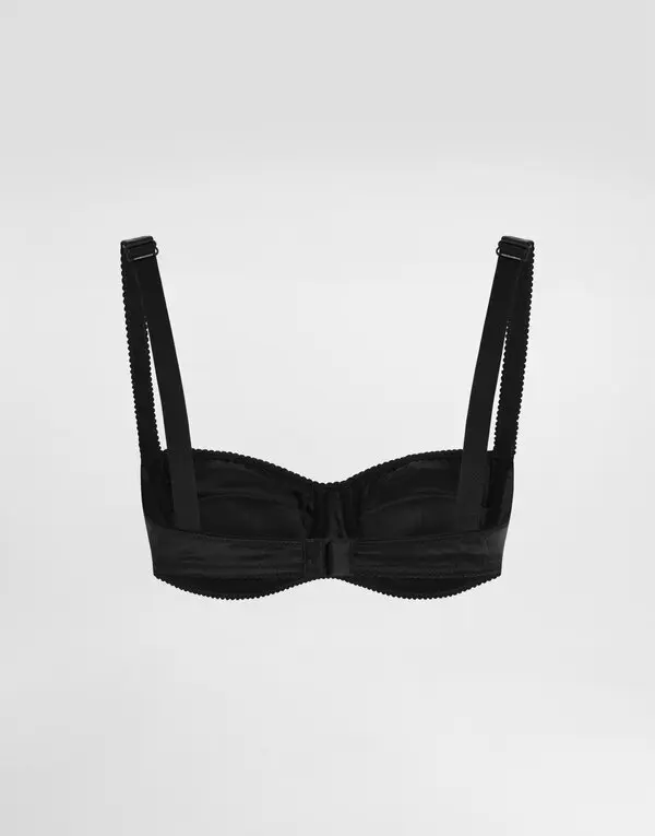 Dolce & Gabbana Satin Balconette Bra With Lace