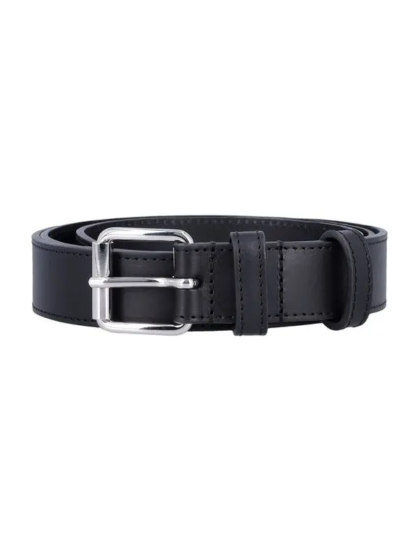 Comme Des GarçOns Leather Buckle Belt In Black - 29% Off