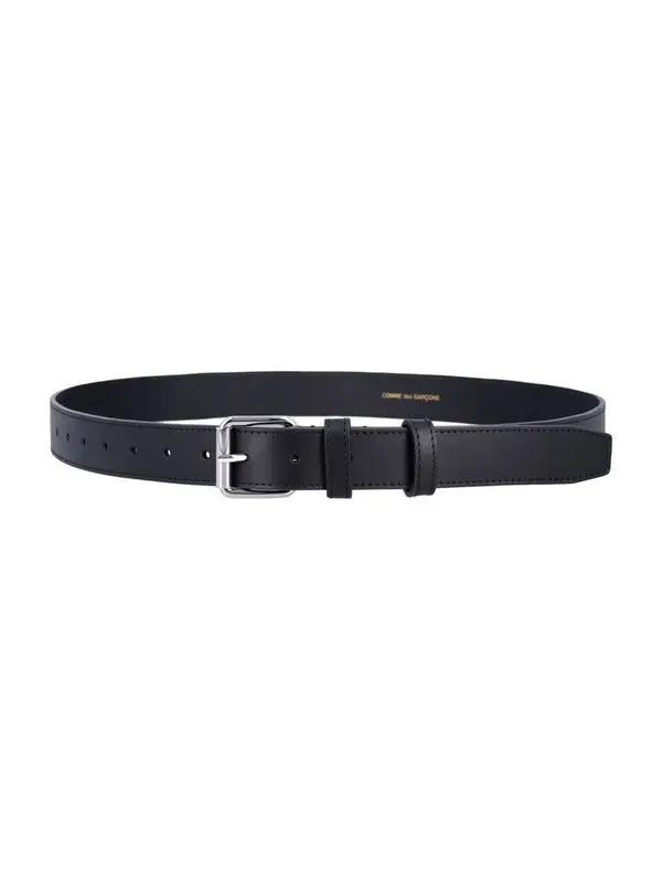 Comme Des GarçOns Leather Buckle Belt In Black - 29% Off
