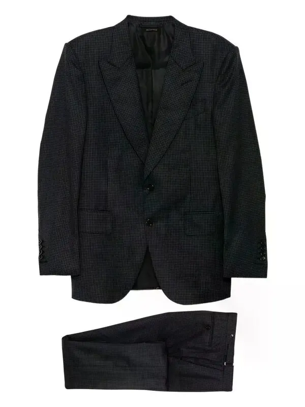 TOM FORD Single Breasted Checked-print Blazer