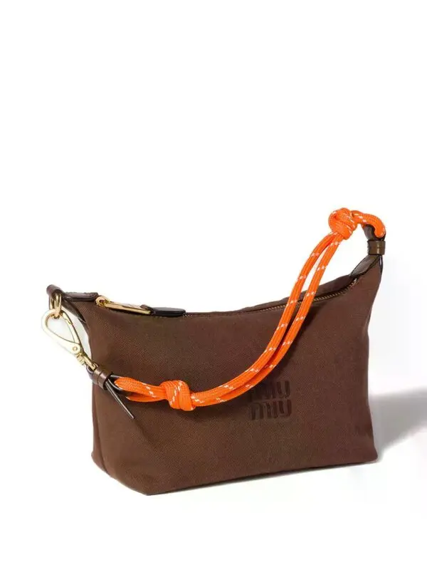 Miu Miu Gabardine Zip Shoulder Bag - Brown | Editorialist