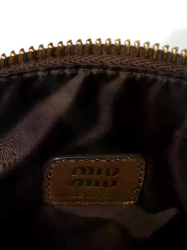 Miu Miu Gabardine Zip Shoulder Bag - Brown | Editorialist