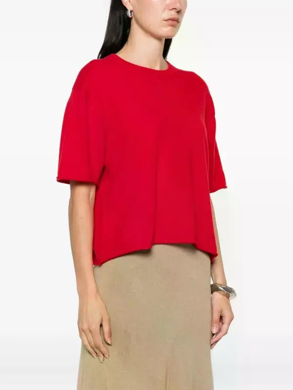 LISA YANG Short-sleeve Cashmere Top - Red