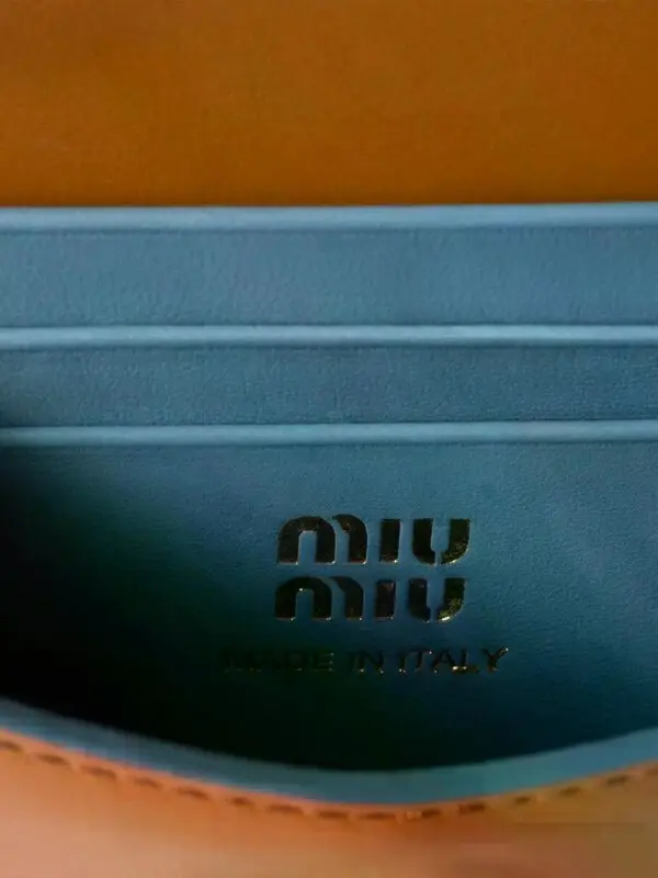 Miu Miu Leather Wallet With Shoulder Strap - Brown