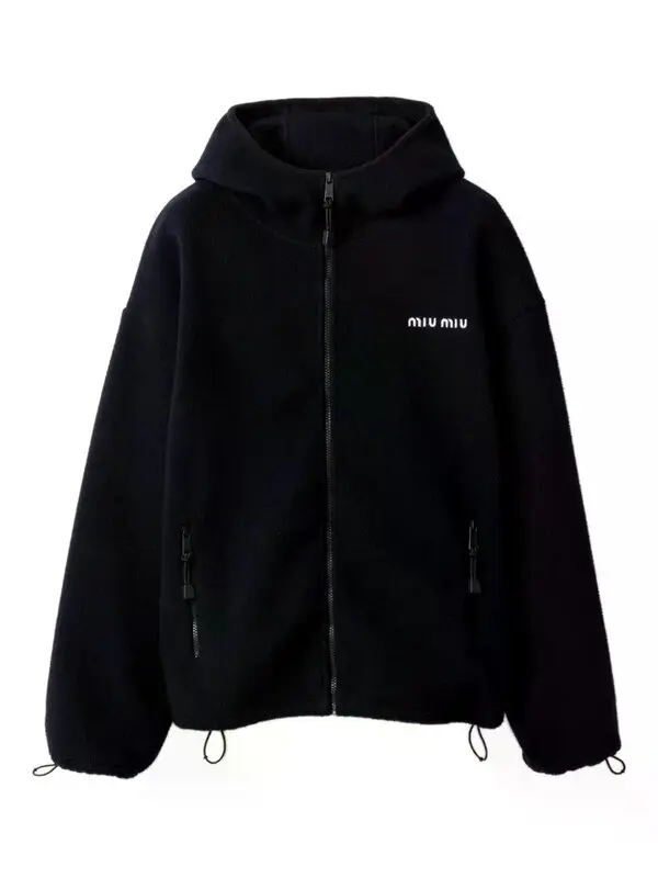 Miu Miu Cotton Fleece Zip-front Hoodie