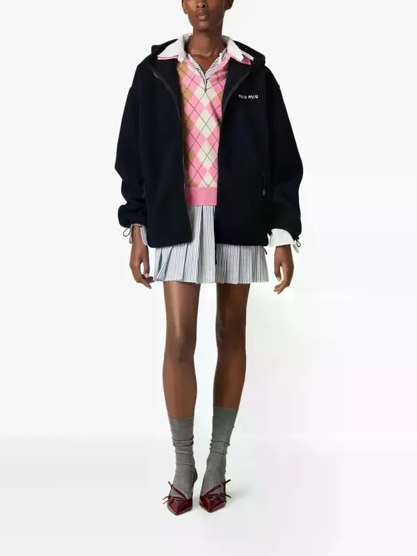 Miu Miu Cotton Fleece Zip-front Hoodie