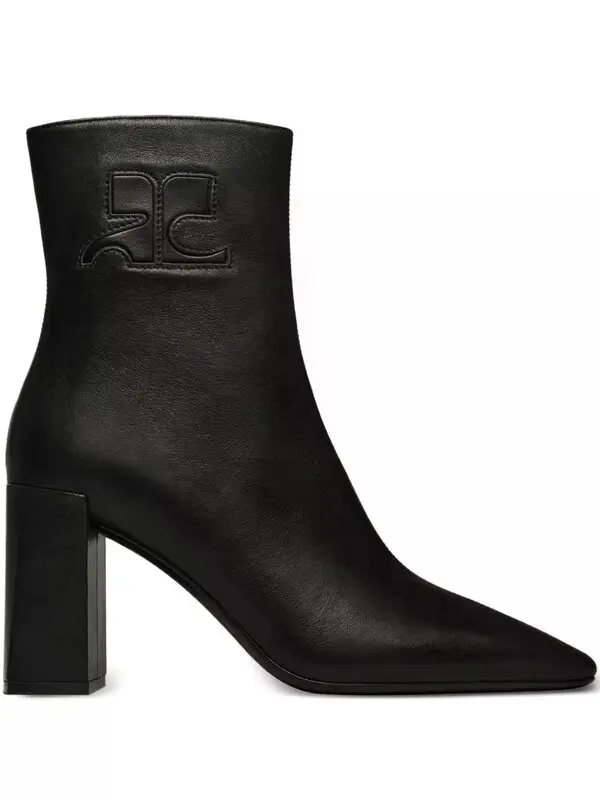 COURREGES 90mm Block-heeled Ankle Boots - Black