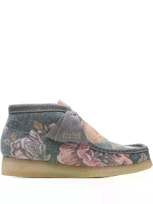 Clarks Wallabee Floral Boots - Blue