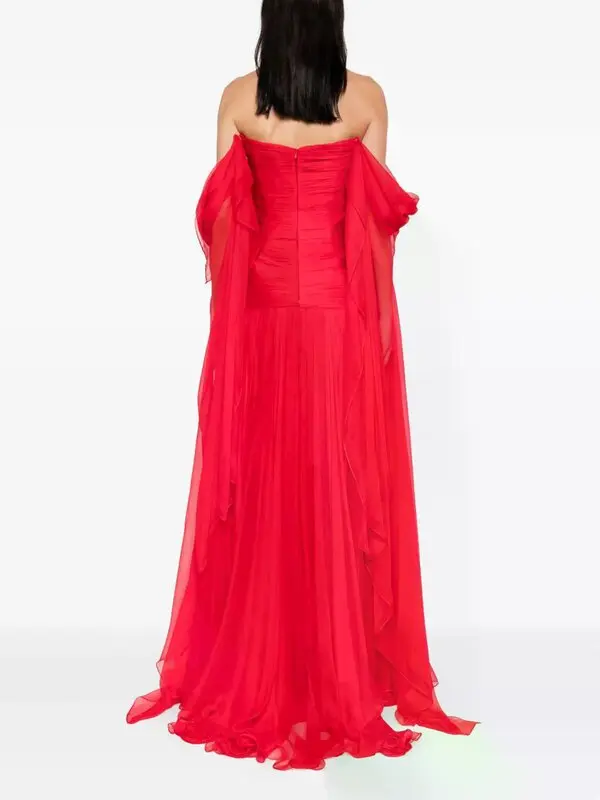 M.MARQUISE Monica Pleated Ruffled Dress