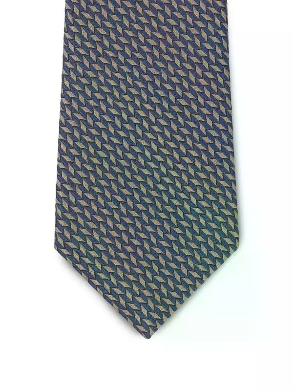 Giorgio Armani Geometric-pattern Silk Tie - Brown