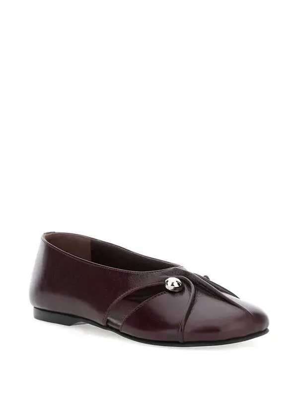 ALOHAS Cut-out Leather Ballet Flats