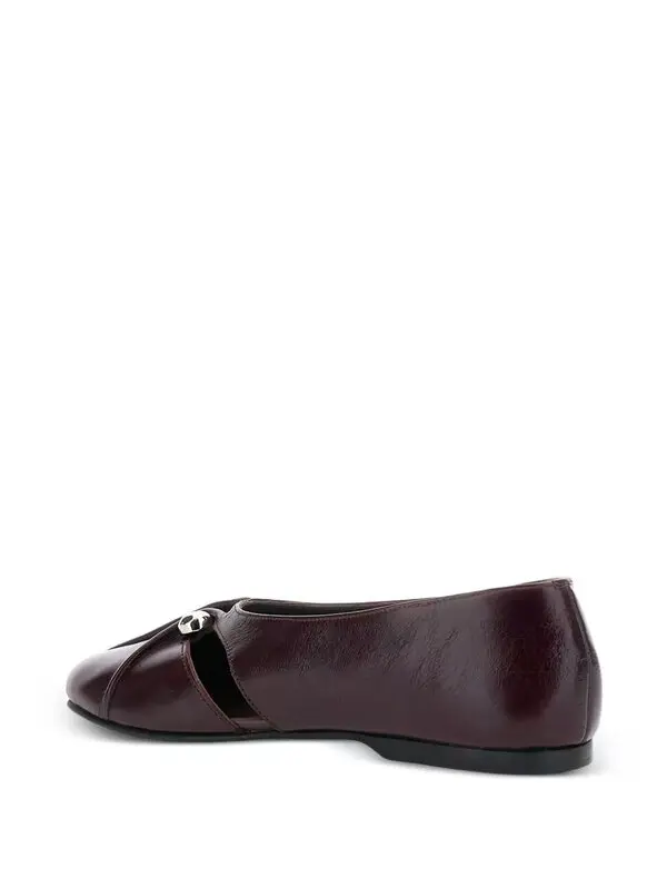 ALOHAS Cut-out Leather Ballet Flats