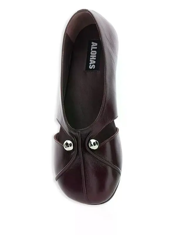 ALOHAS Cut-out Leather Ballet Flats