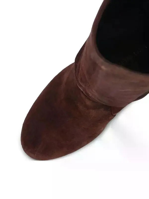 STUART WEITZMAN 85mm Block-heel Suede Boots - Brown