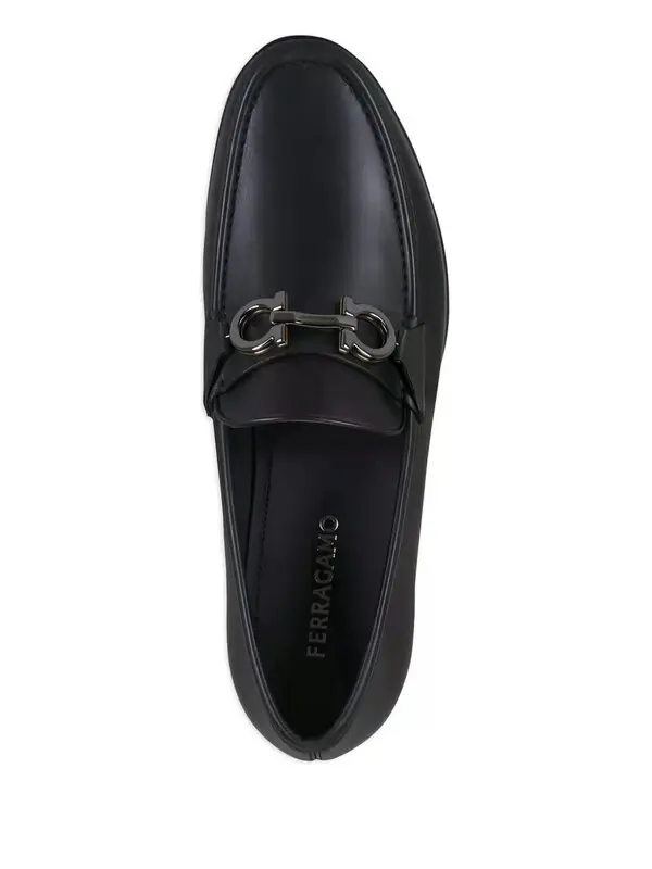 FERRAGAMO Gancini Loafers - Black