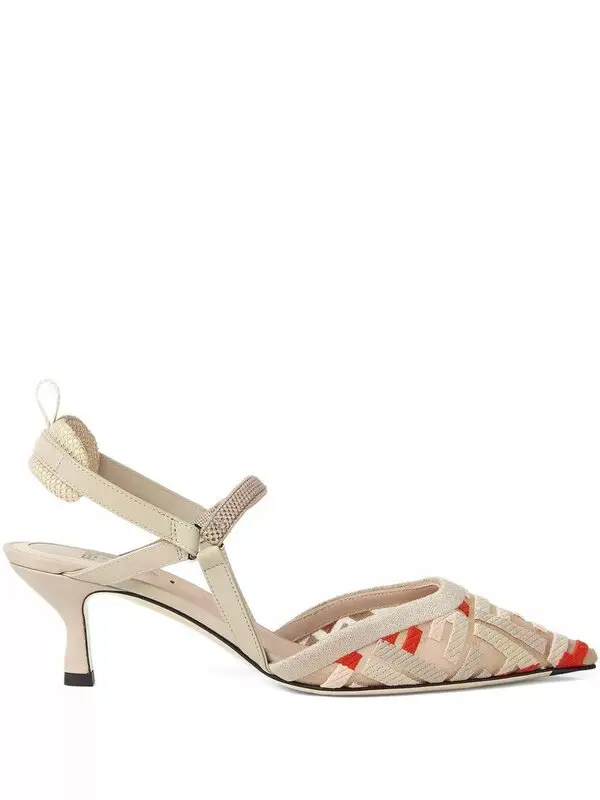 Fendi Colibrì Ff-motif Slingback Pumps - Neutrals