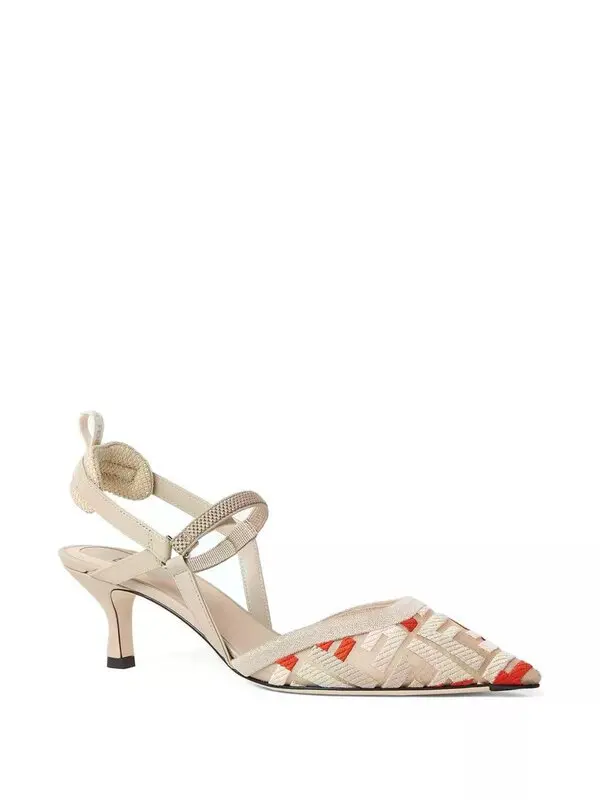 Fendi Colibrì Ff-motif Slingback Pumps - Neutrals