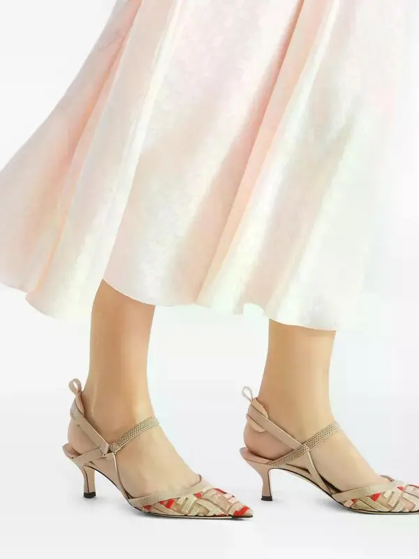 Fendi Colibrì Ff-motif Slingback Pumps - Neutrals