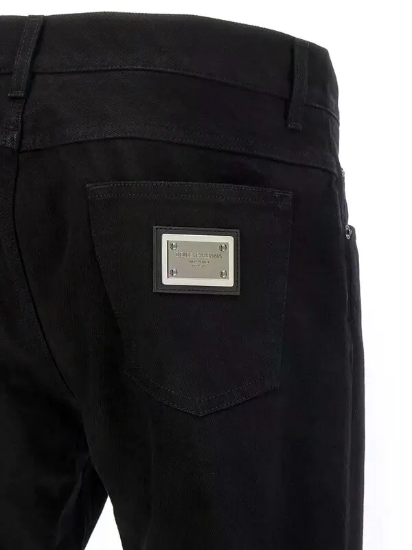 Dolce & Gabbana Five-pocket Jeans With Logo Plaque