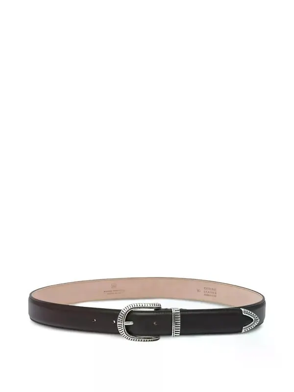 ADRIANO MENEGHETTI Embellished-buckle Leather Belt - Brown